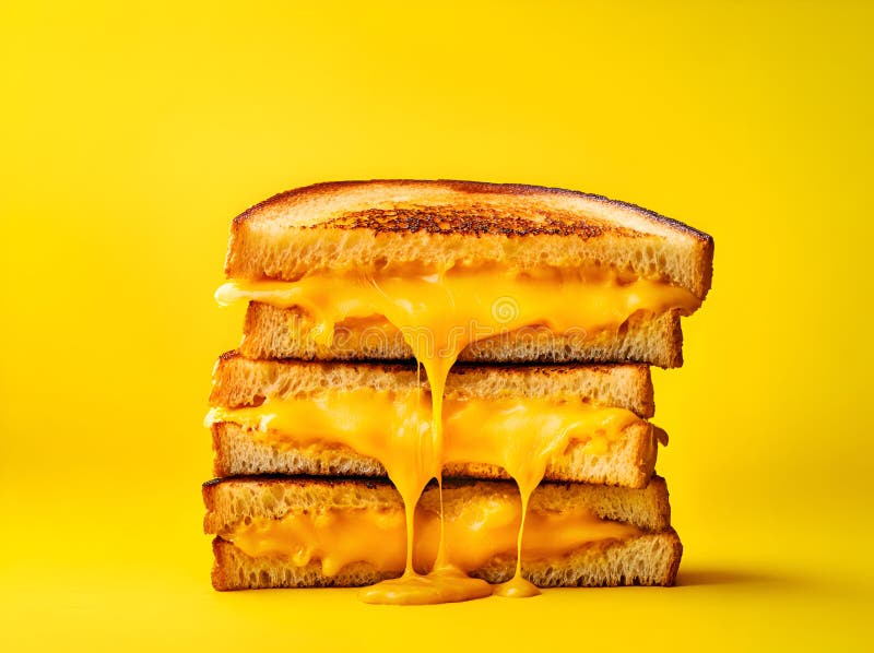 Delicious Stack of Grilled Cheese Sandwiches with Dripping Cheese Stock ...