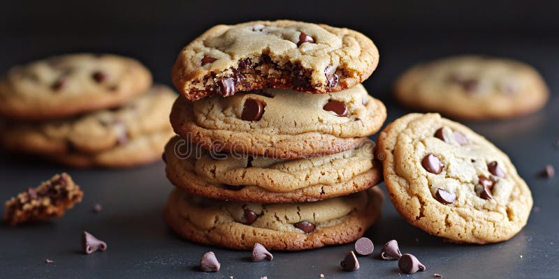 Delicious Stack of Homemade Chocolate Chip Cookies High Quality Image ...