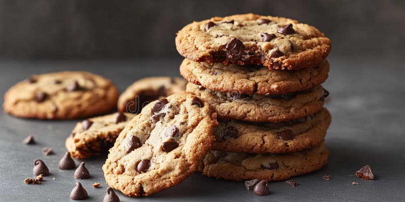Delicious Stack of Homemade Chocolate Chip Cookies High Quality Image ...