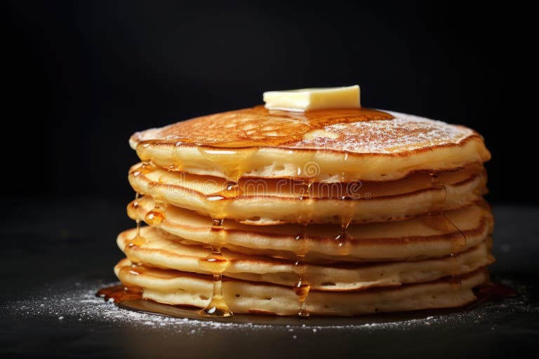 Delicious Stack of Pancakes with Butter and Syrup, Perfect for ...