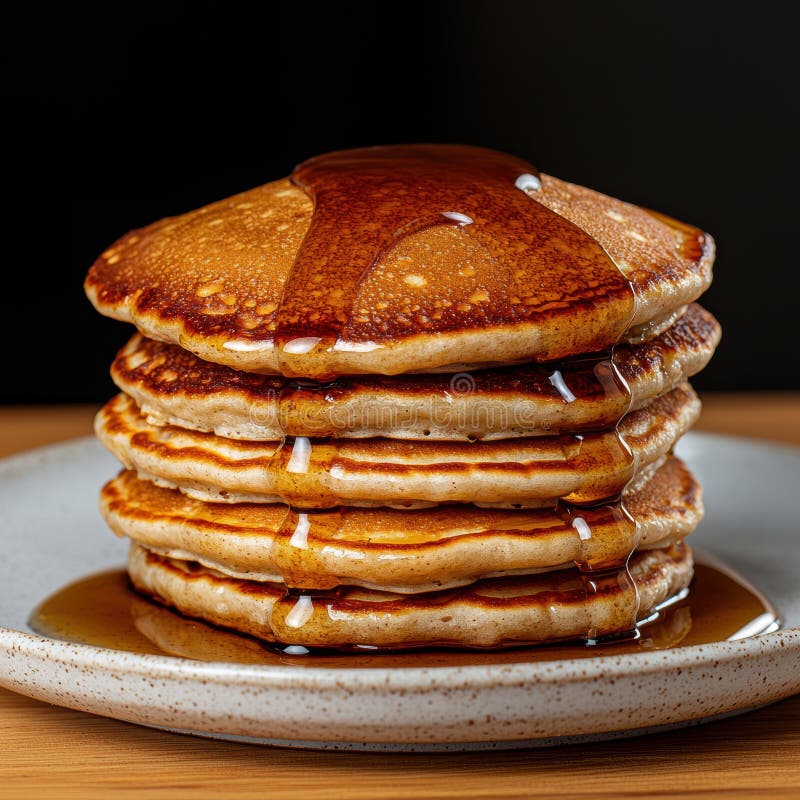 Delicious Stack of Pancakes Drenched in Syrup Stock Illustration ...