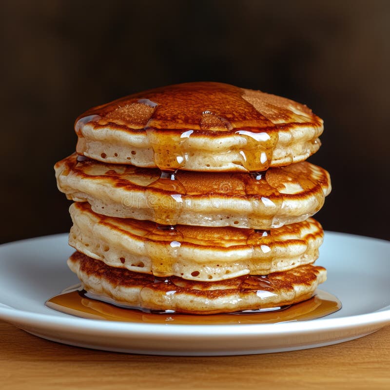 Delicious Stack of Pancakes Drizzled with Syrup Stock Illustration ...
