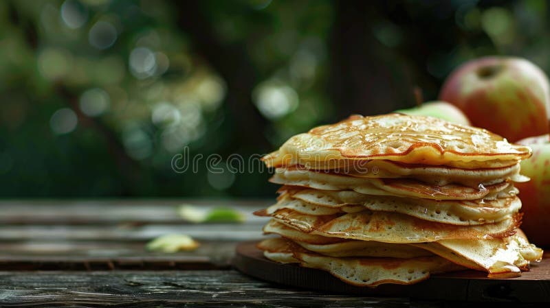 Delicious Stack of Pancakes on Rustic Wooden Table, Perfect for ...