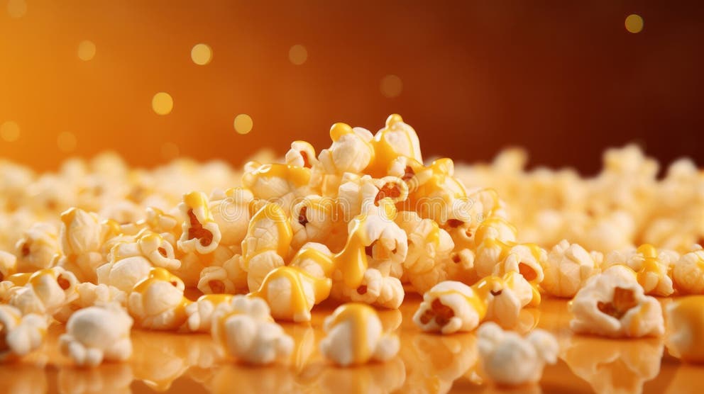 A Pile of Popcorn Sitting on Top of a Table Stock Image - Image of ...