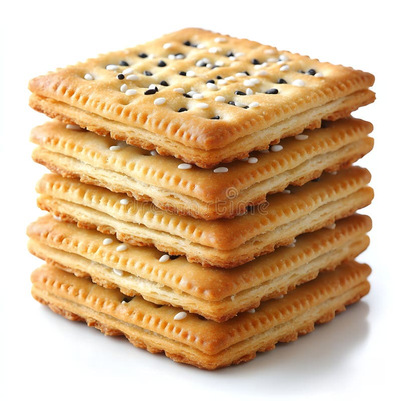 Delicious Stack of Sweet and Savory Crackers with Sesame Seeds and ...