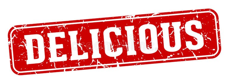 Delicious Rectangular Sign. Delicious Stamp Stock Vector - Illustration ...