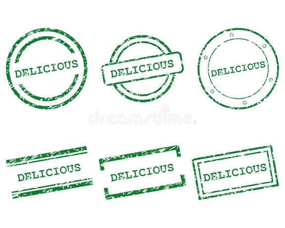 Delicious stamps stock vector. Illustration of symbol - 165430782