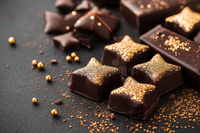 Delicious Star Shaped Chocolates Covered in Gold Sprinkles are ...