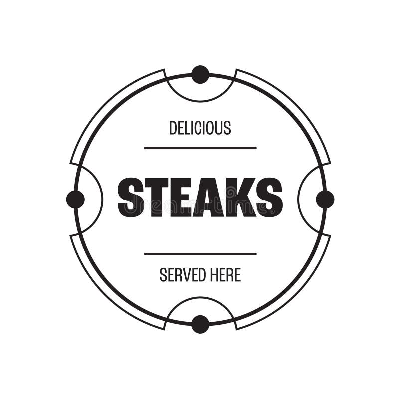 Delicious Steaks Served Here Vintage Stamp Stock Illustration ...