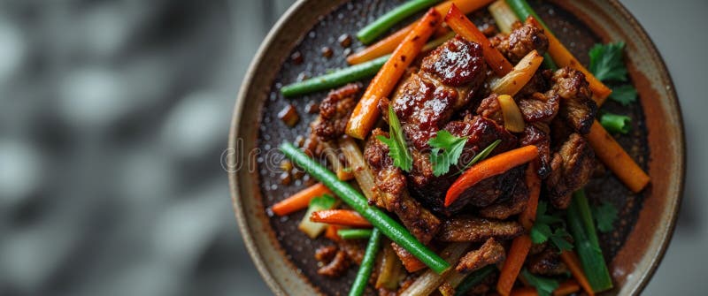 Delicious Stir Fried Meat and Vegetables Dish. Stock Photo - Image of ...