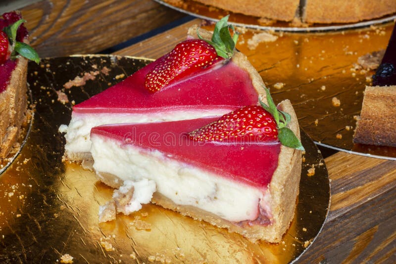 Delicious Strawberry Cheesecake Stock Image - Image of portion, dish ...