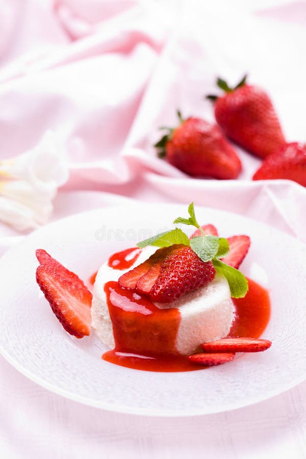 Delicious Strawberry Dessert Stock Image - Image of plate, snack: 16939219