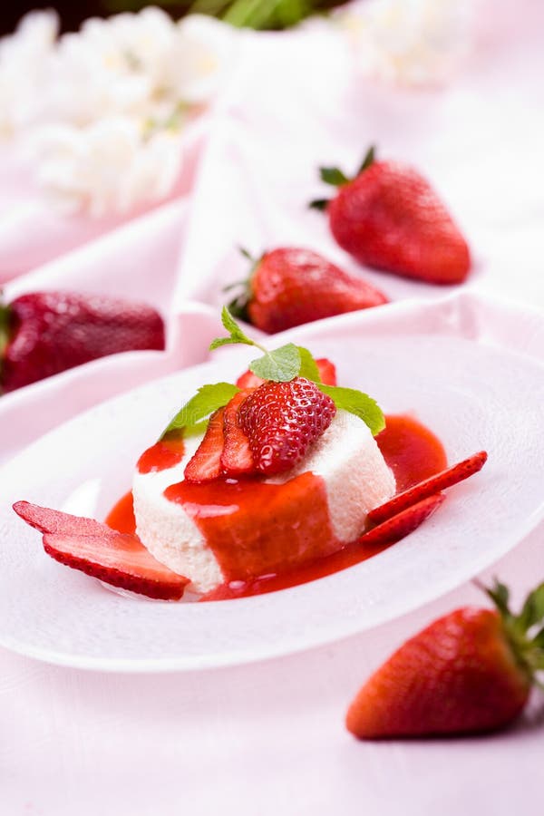 Delicious Strawberry Dessert Stock Image - Image of plate, snack: 16939219