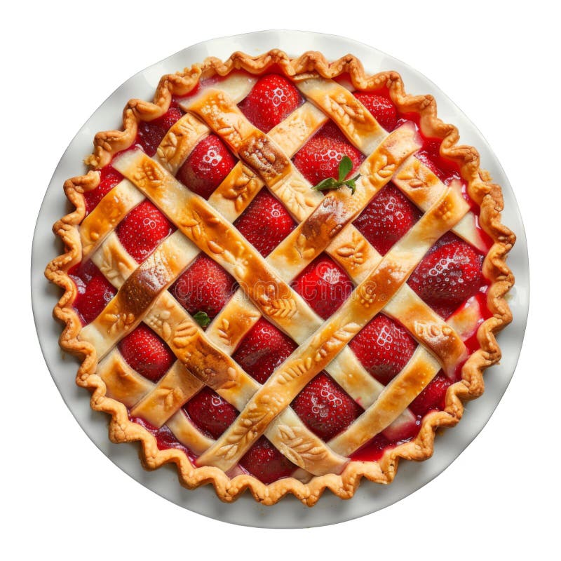 A Delicious Strawberry Pie with a Lattice Crust Stock Image ...