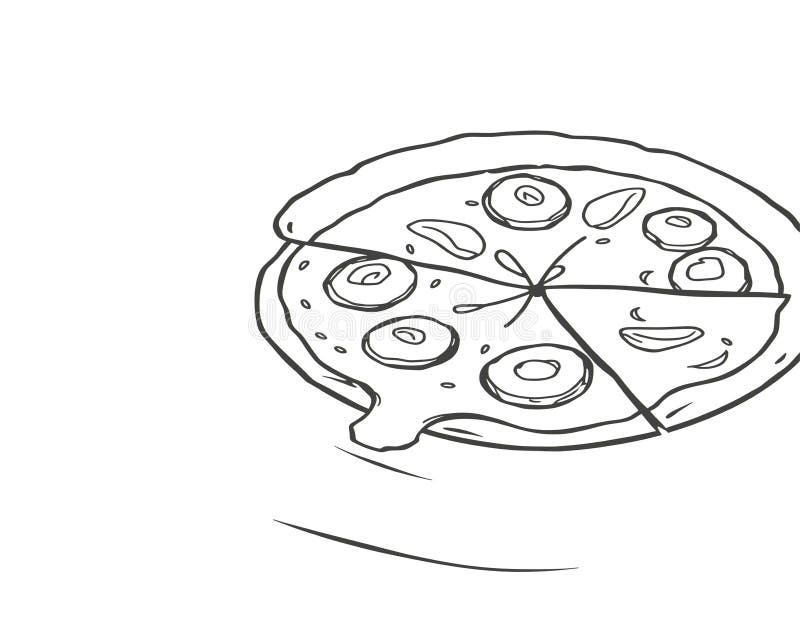 Delicious Stuffed Crust Pizza Coloring Page Stock Illustration ...