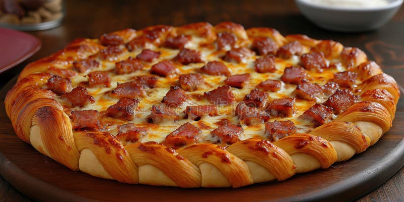 Delicious Stuffed Crust Pizza Topped with Savory Bacon and Melted ...