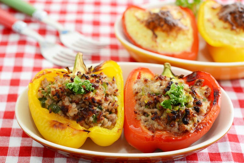 Delicious stuffed peppers stock image. Image of meal - 116135807