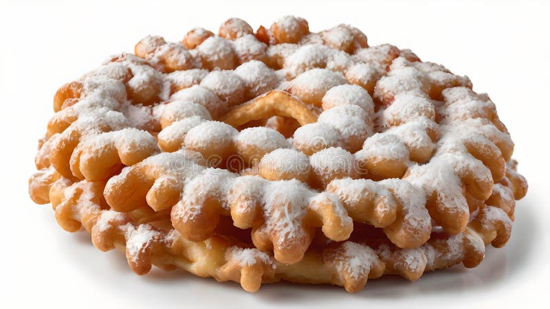 Delicious Sugar Coated Funnel Cake Isolated on White Stock Image ...