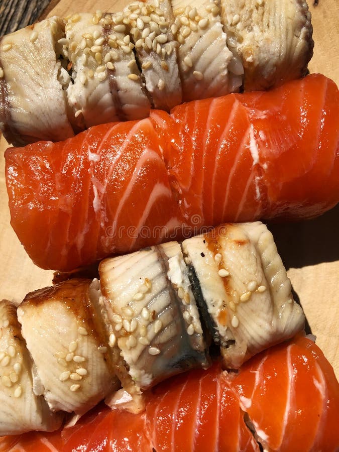 Delicious Sushi with Fish Caviar and Eel Stock Photo - Image of travel ...