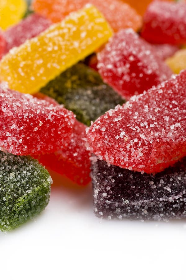 Delicious Sweet Candies in Sugar. White Background Stock Photo - Image ...