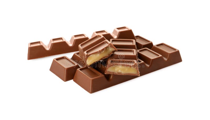 Delicious Sweet Chocolate Bars on White Background Stock Photo - Image ...