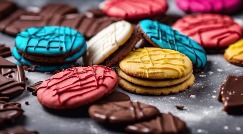 Delicious Sweets on Abstract Background, Sweets, Chocoltae, Donuts ...