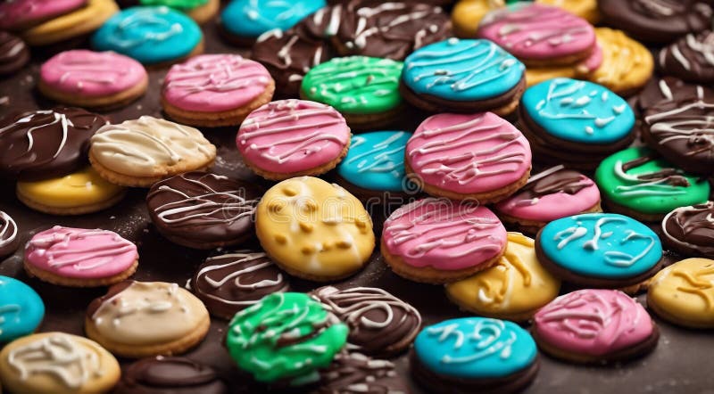 Delicious Sweets on Abstract Background, Sweets, Chocoltae, Donuts ...