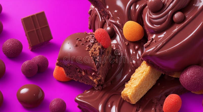 Sweets on Sweet Background, Sweets on Abstract Colored Background ...