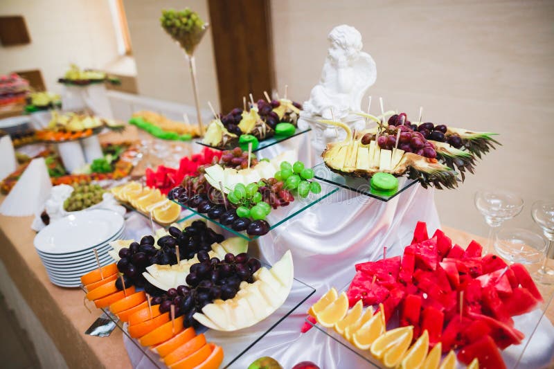 Delicious Sweets on Wedding Candy Buffet with Desserts, Cupcakes Stock ...