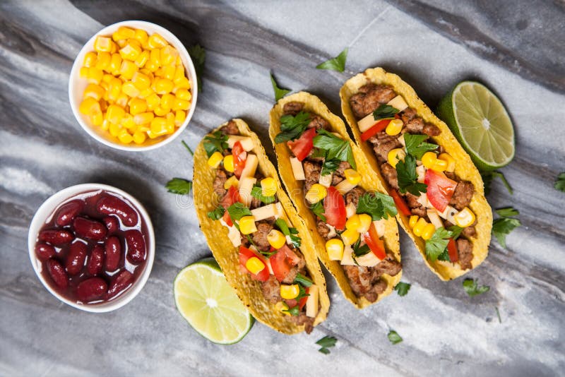 Delicious tacos stock photo. Image of lettuce, soft, fresh - 58441312