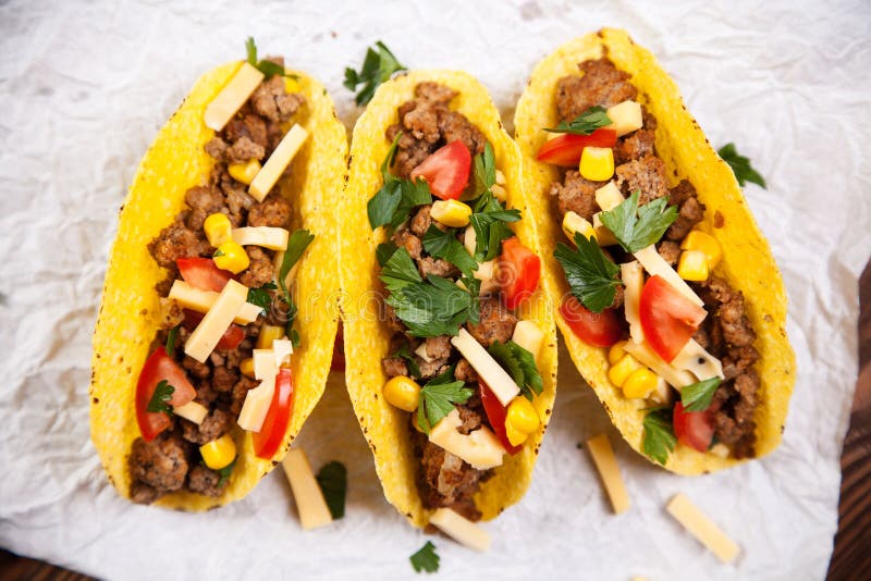 Delicious tacos stock image. Image of serving, board - 60771551