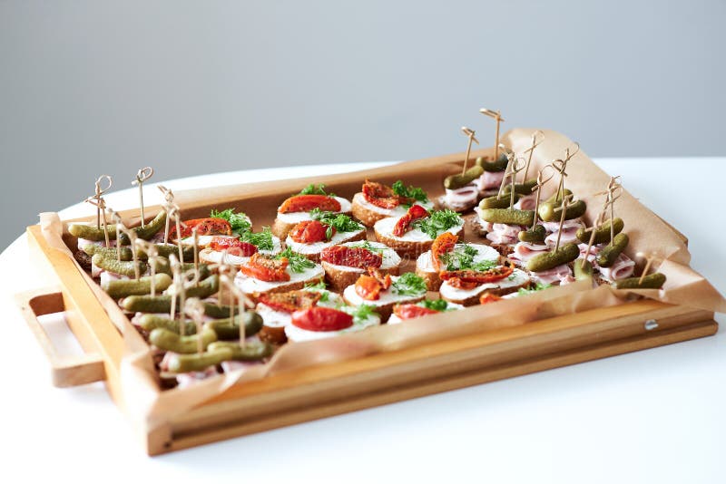A Delicious Tapas Plate Prepared for a Buffet Stock Image - Image of ...