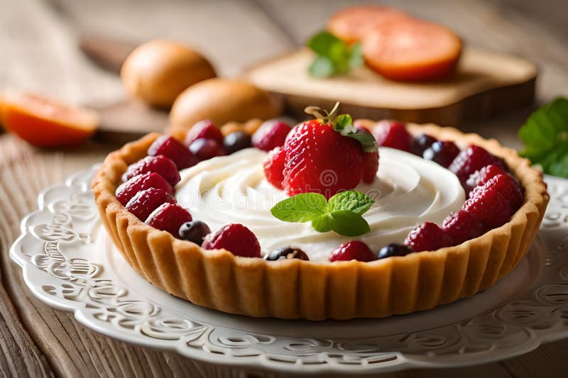 Delicious tart stock illustration. Illustration of cupcake - 277896688