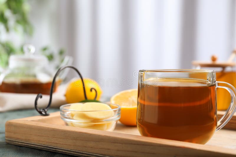 Delicious Tea with Honey, Ginger and Lemon Stock Image - Image of ...