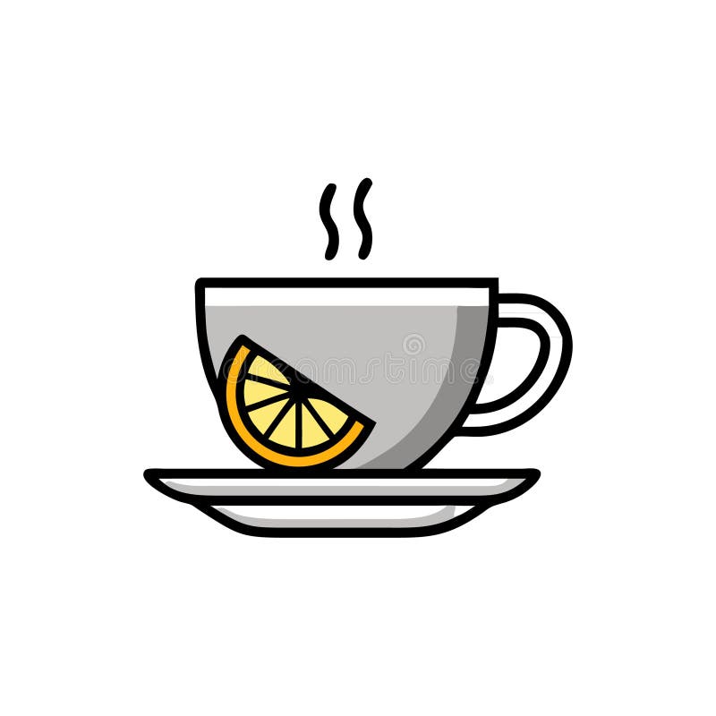 Delicious Tea with Lemon Beverage Stock Illustration - Illustration of ...