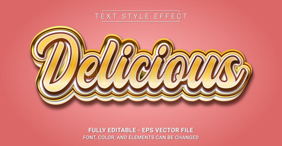 Delicious Text Style Effect. Editable Graphic Text Template Stock ...