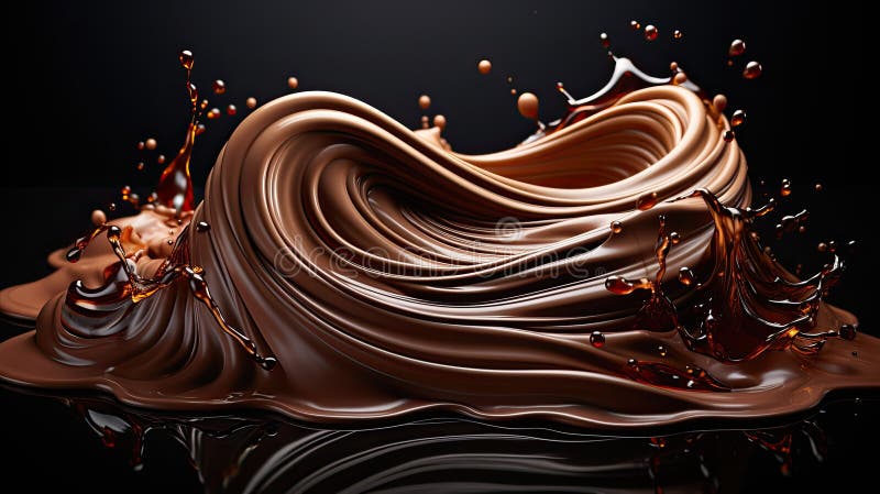 Delicious Texture of Melted Dark Chocolate, Wave Chocolate Stock ...
