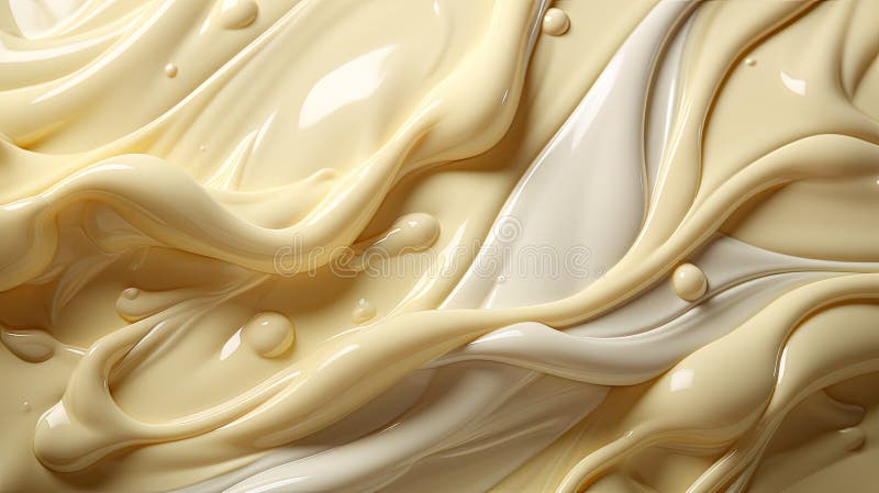 Delicious Texture of Melted White Chocolate, Wave Chocolate Stock ...