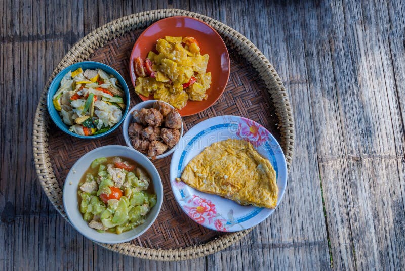 Delicious Thai Lunch Served Stock Photo - Image of dish, gourmet: 144508186