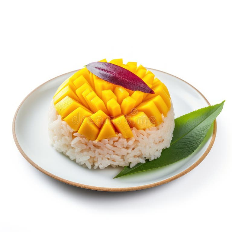 Delicious Thai Mango Sticky Rice on a Plate. Stock Illustration ...