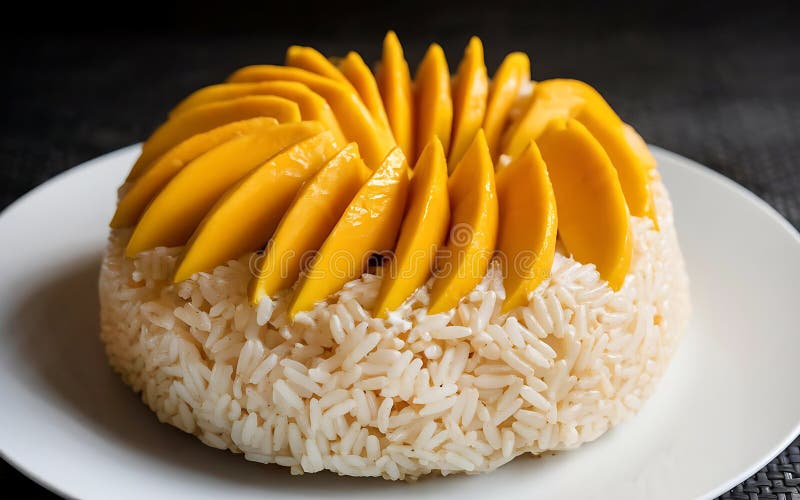 Delicious Thai Mango Sticky Rice, Ready To Eat Stock Photo - Image of ...