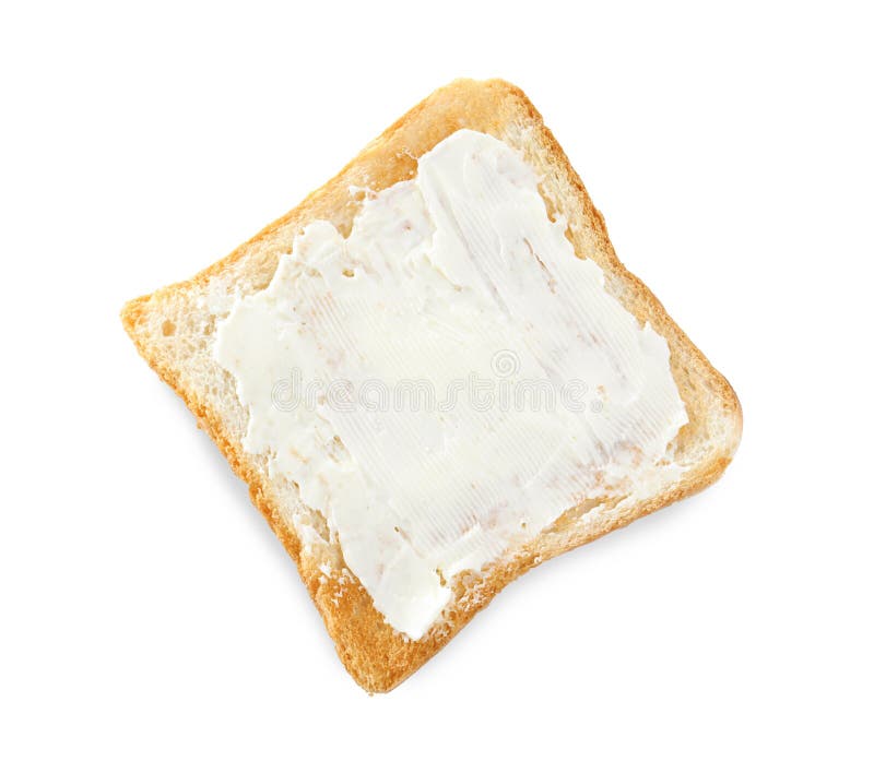 Delicious Toast with Butter on White, Top View Stock Image - Image of ...
