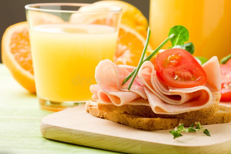 Delicious Toast and Orange Juice Stock Photo - Image of refreshing ...