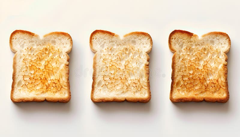 Delicious Toasted Bread Pieces, Isolated on White Background Stock ...