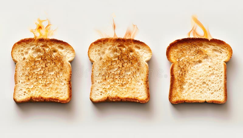 Delicious Toasted Bread Pieces, Isolated on White Background Stock ...