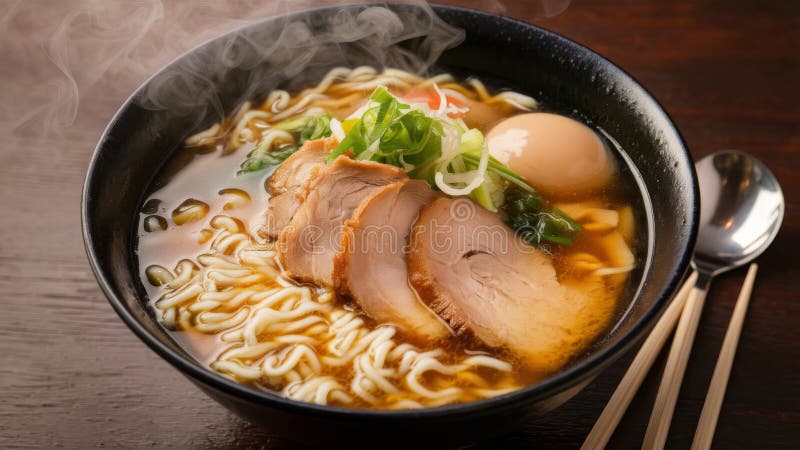 Delicious Tonkotsu Ramen with Rich Pork Bone Broth Stock Illustration ...