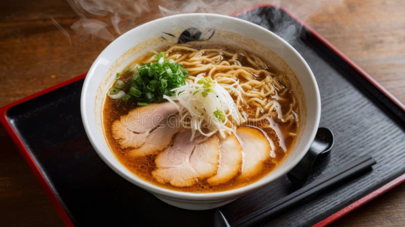 Delicious Tonkotsu Ramen with Rich Pork Bone Broth Stock Illustration ...