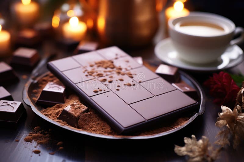 Delicious Top View Chocolate Tablet with Stock Illustration ...