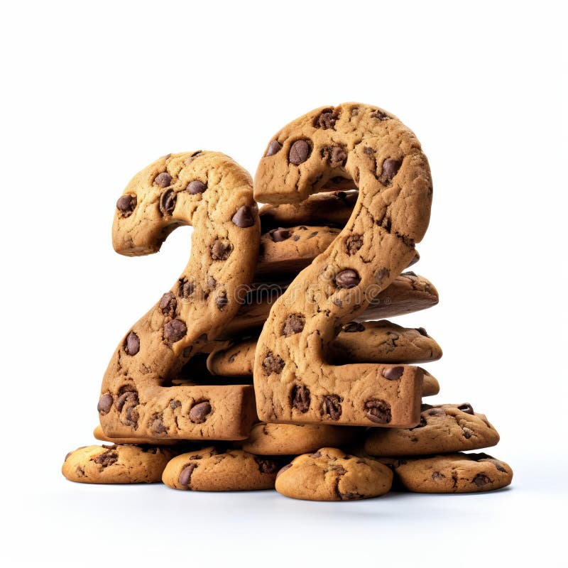 Delicious Tower of Chocolate Chip Cookies with Numerals Twenty-two ...