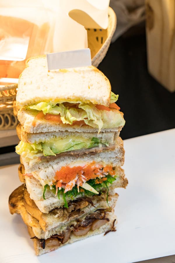 Delicious tower sandwich stock photo. Image of tasty - 90219290